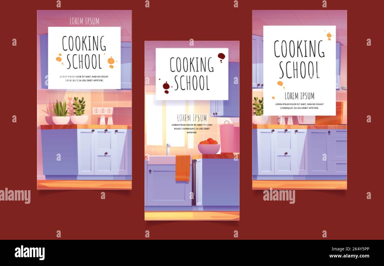 cartoon cooking school banner vector design illustration Stock Vector ...