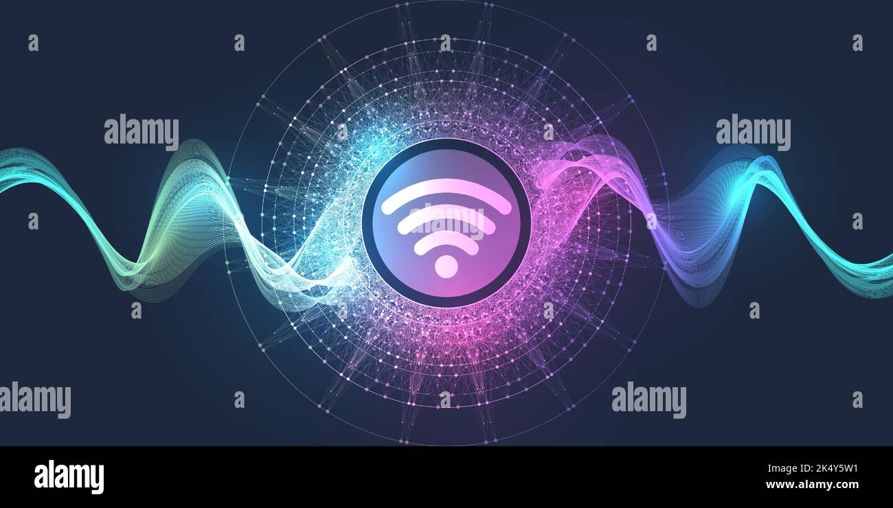 Wi-Fi wireless connection concept. Wireless Wi-Fi icon sign for remote ...
