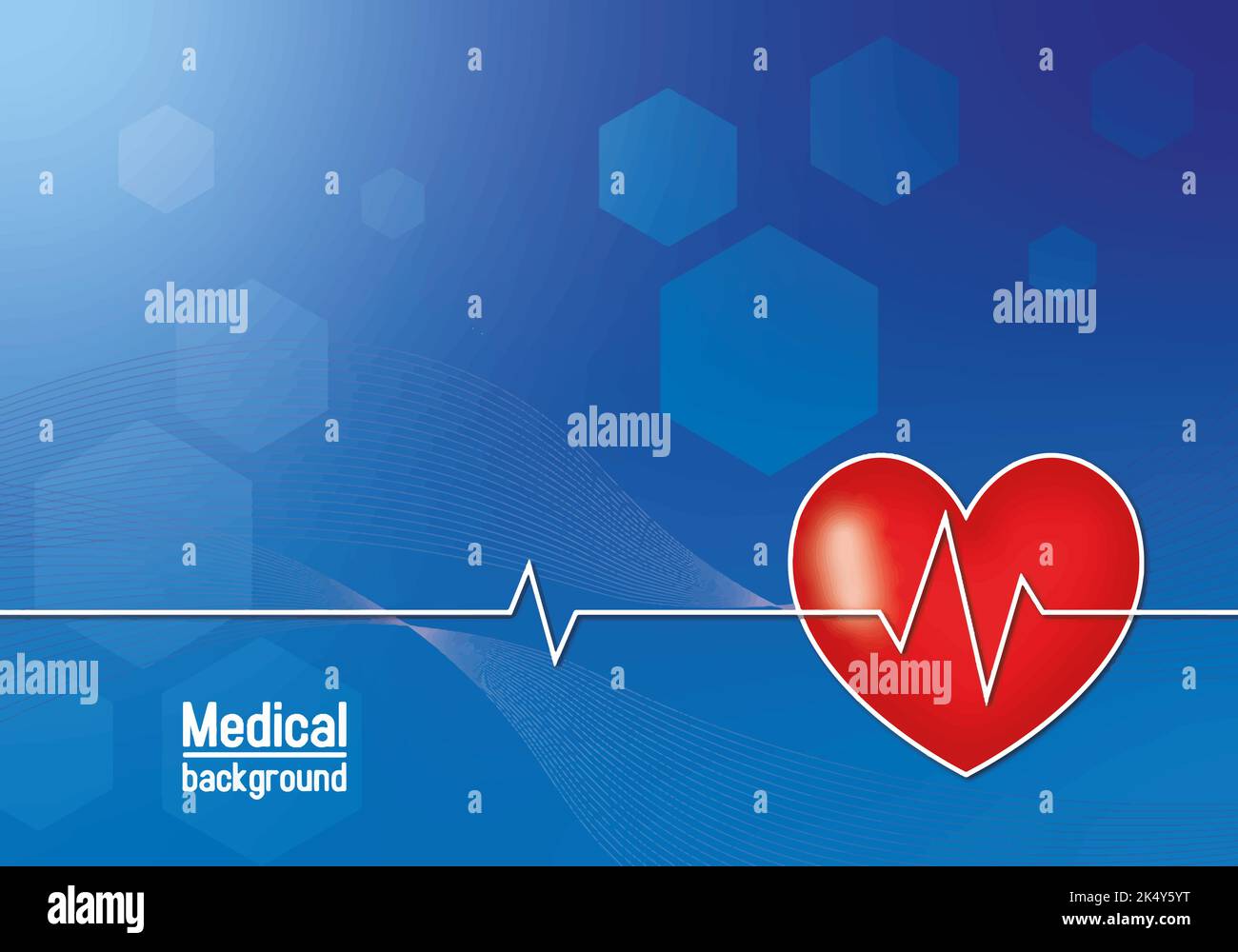 medical background with red heart in illustration and vector Stock ...
