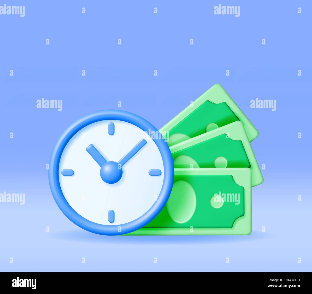 3D Clock with Dollar Banknotes Isolated Stock Vector Image & Art - Alamy