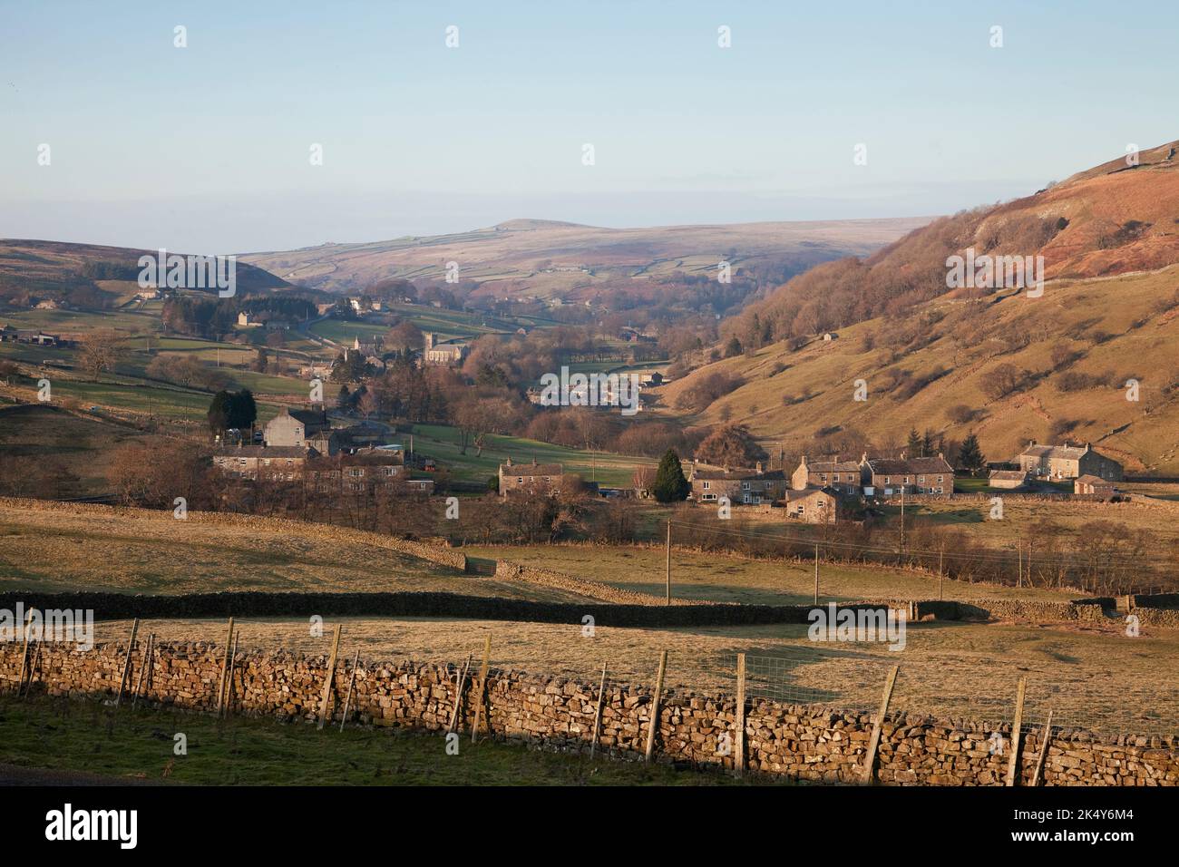 The small village of Langthwaite in Arkengarthdale, Yorkshire Dales, UK ...
