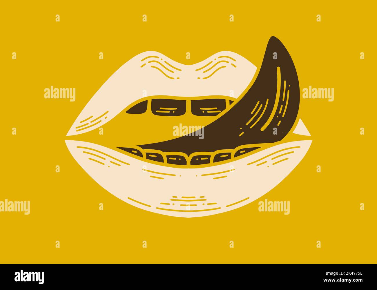 Vintage Art Illustration Design Of A Mouth With Tongue Out Stock Vector Image And Art Alamy 