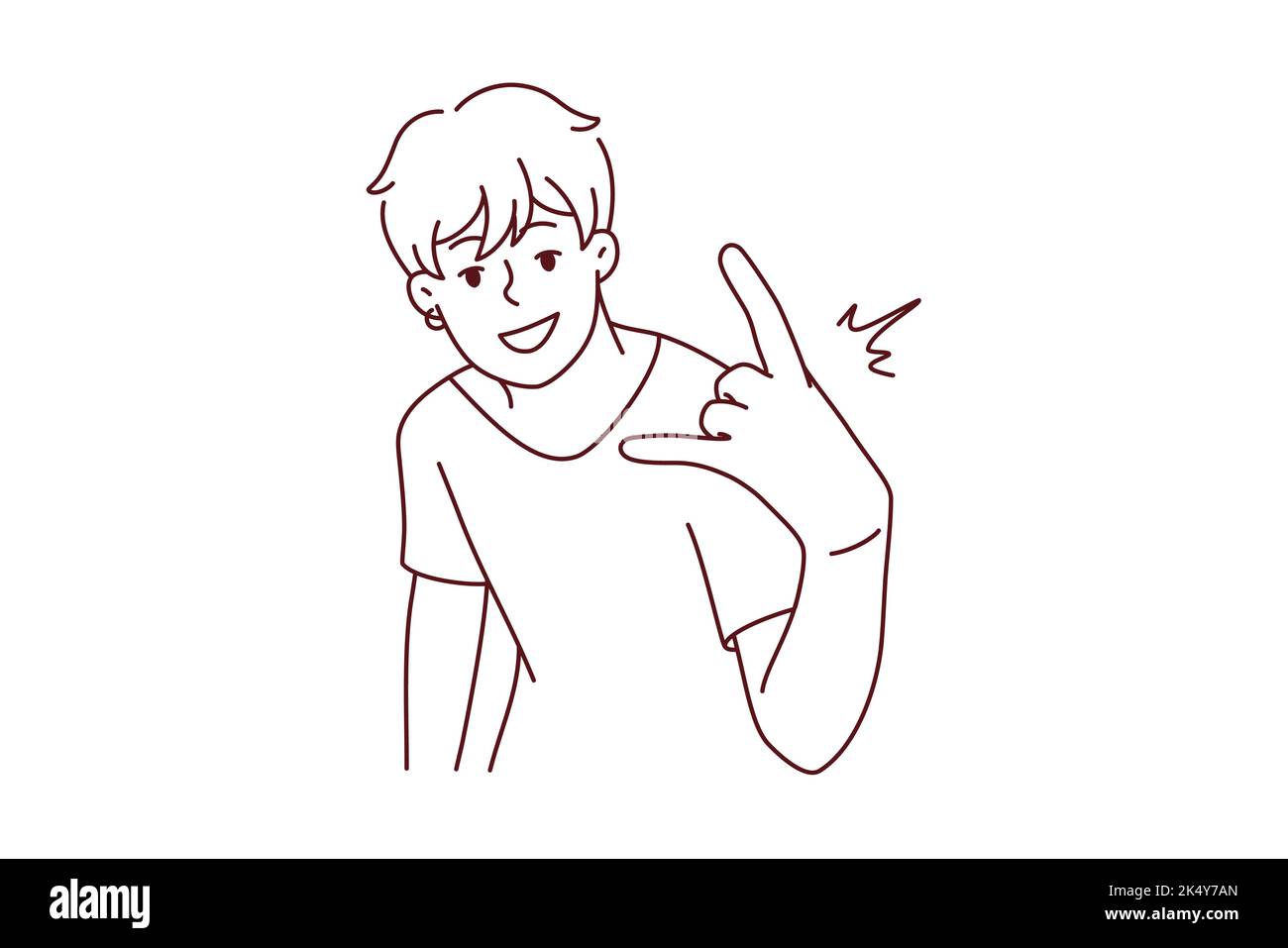 Cool young man show hand gesture. Smiling millennial guy demonstrate ...