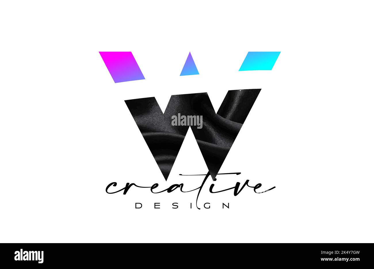 Black Silk Letter W Logo Design with Textile Material Texture and ...