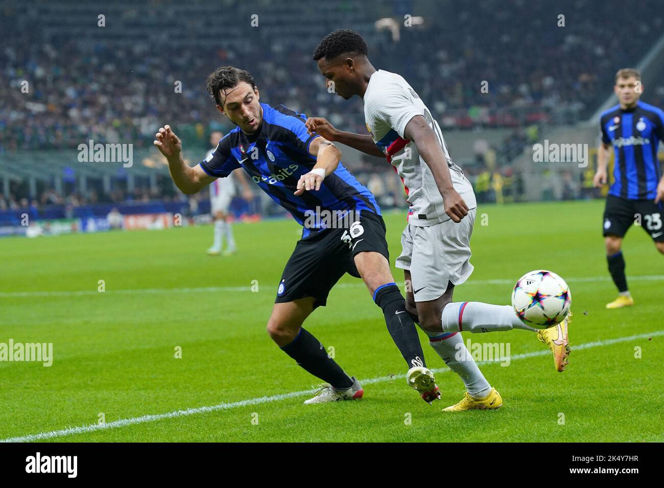 Milan, Italy. 04th Oct, 2022. Ansu Fati of FC Barcelona competes for ...