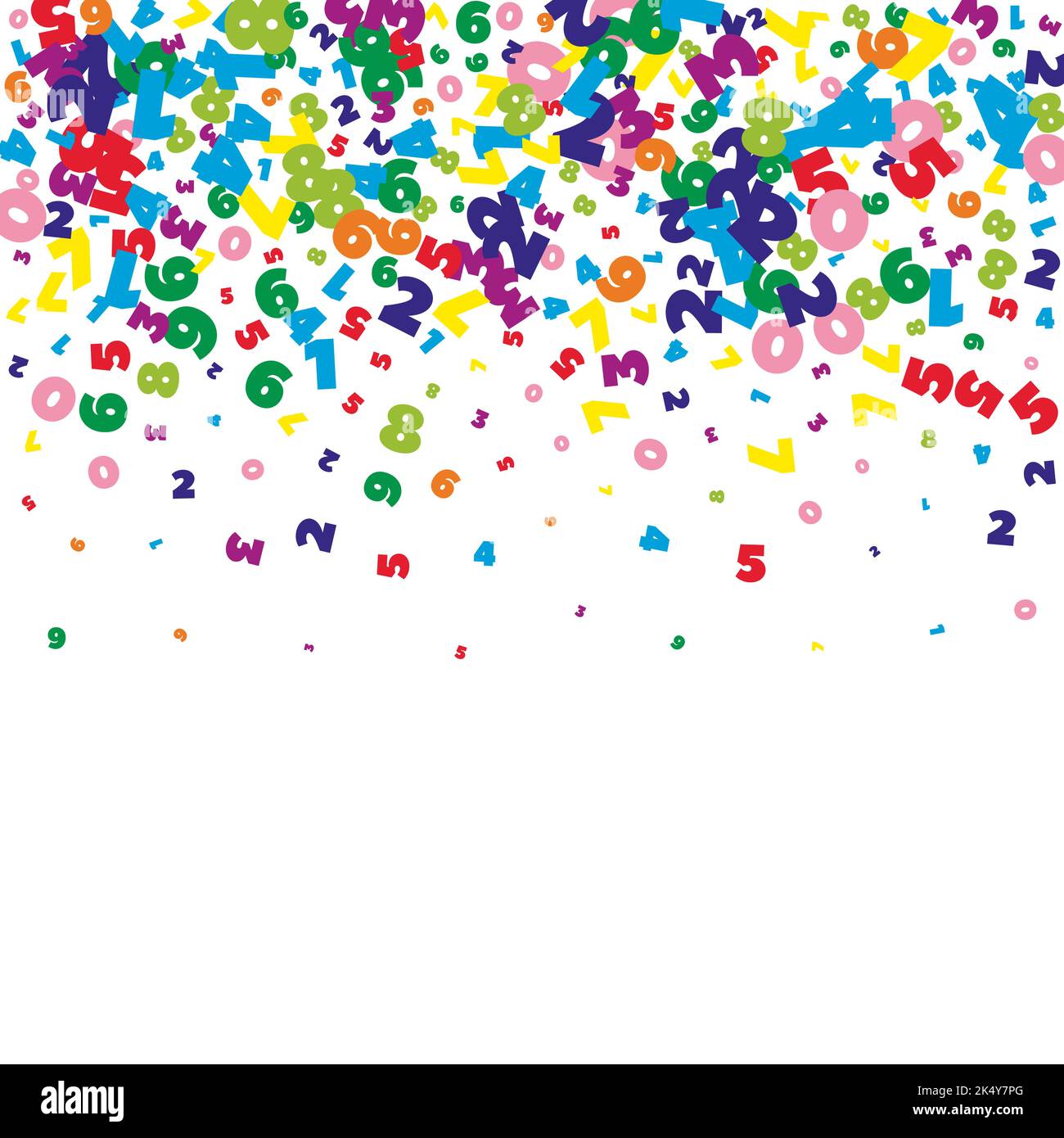 Falling bright numbers. Math study concept with flying digits ...