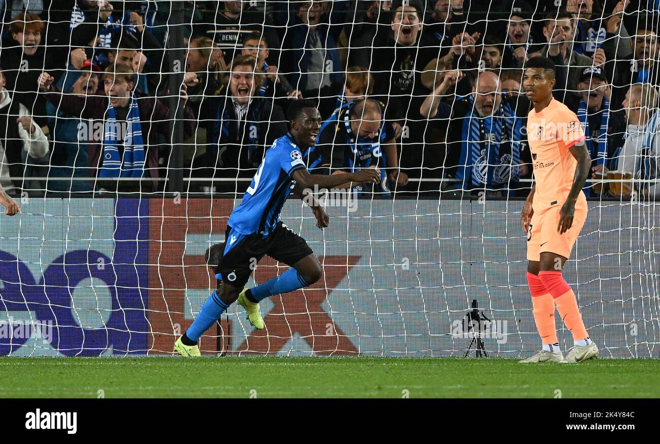 Kamal Sowah (19) of Club Brugge pictured celebrating after scoring a ...
