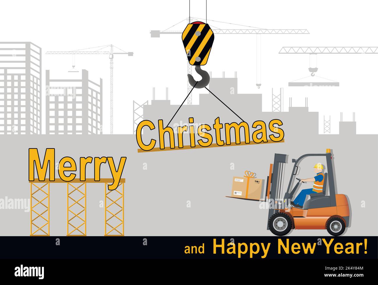 Merry Christmas concept. The inscription Merry Christmas and New Year on the background of a ...