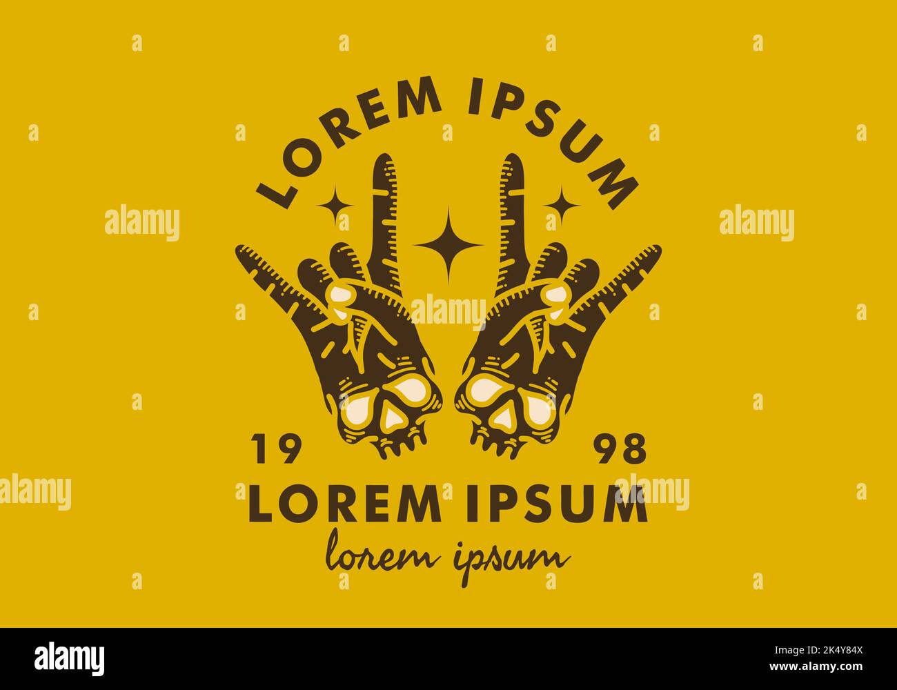 Vintage art illustration design of a two metal hand Stock Vector Image ...