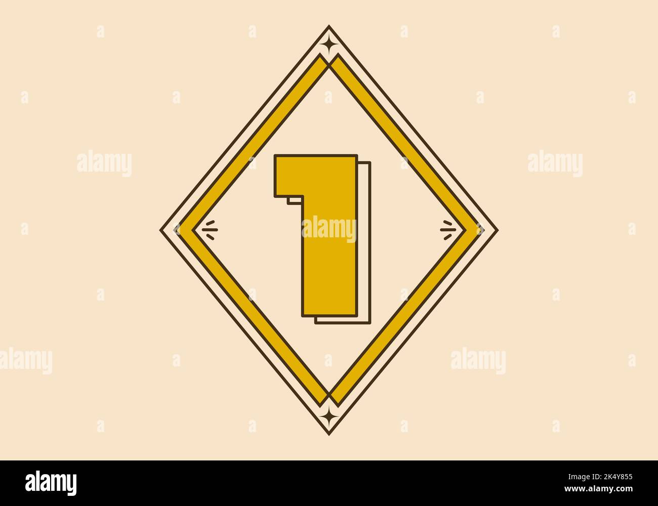 Number 1 in vintage retro frame design Stock Vector Image & Art - Alamy