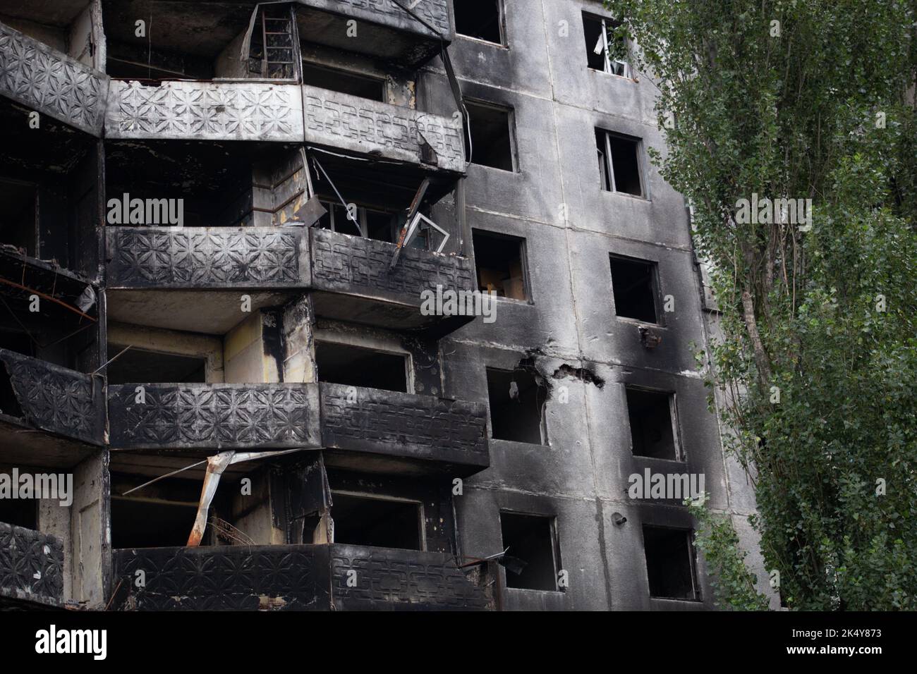 Destroyed multi-storey buildings in the city of Borodyanka, Kyiv region ...