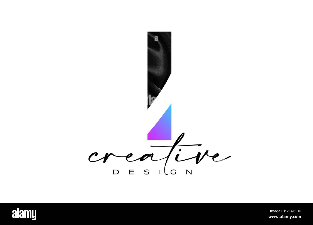 Black Silk Letter I Logo Design with Textile Material Texture and ...