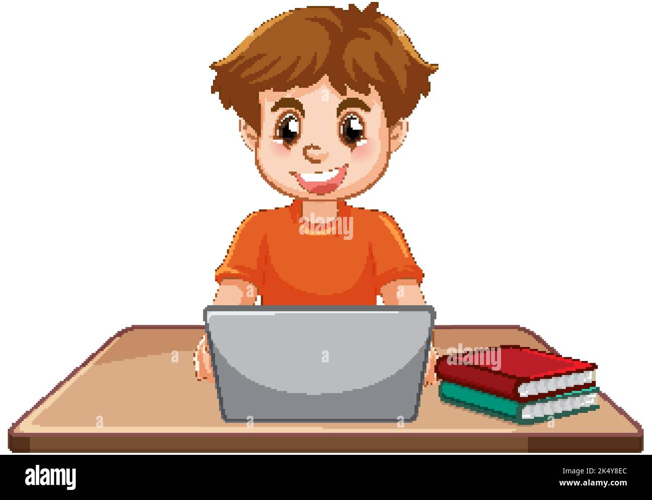 A man using laptop cartoon illustration Stock Vector Image & Art - Alamy