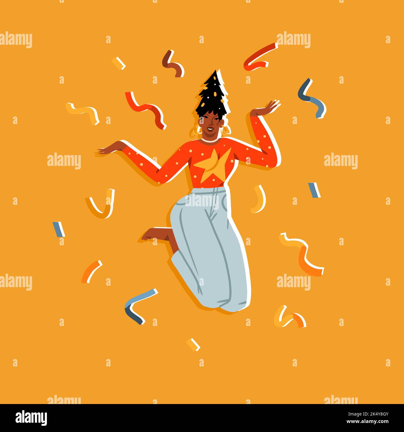 Happy girl celebrating christmas Stock Vector Images - Alamy