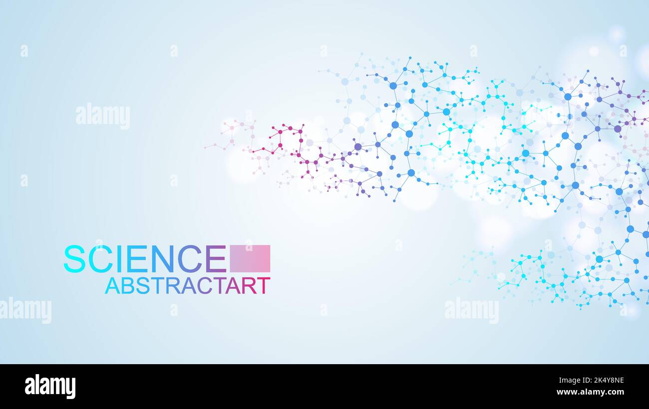 Modern abstract molecules structure for science or medical background ...