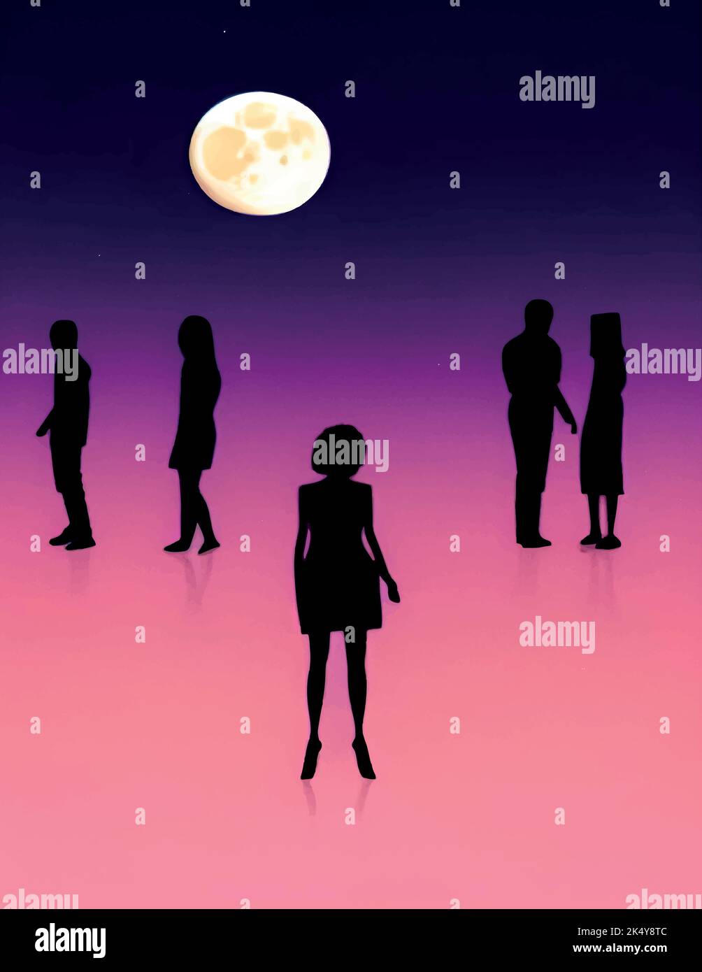 Moonlight yoga Stock Vector Images - Alamy