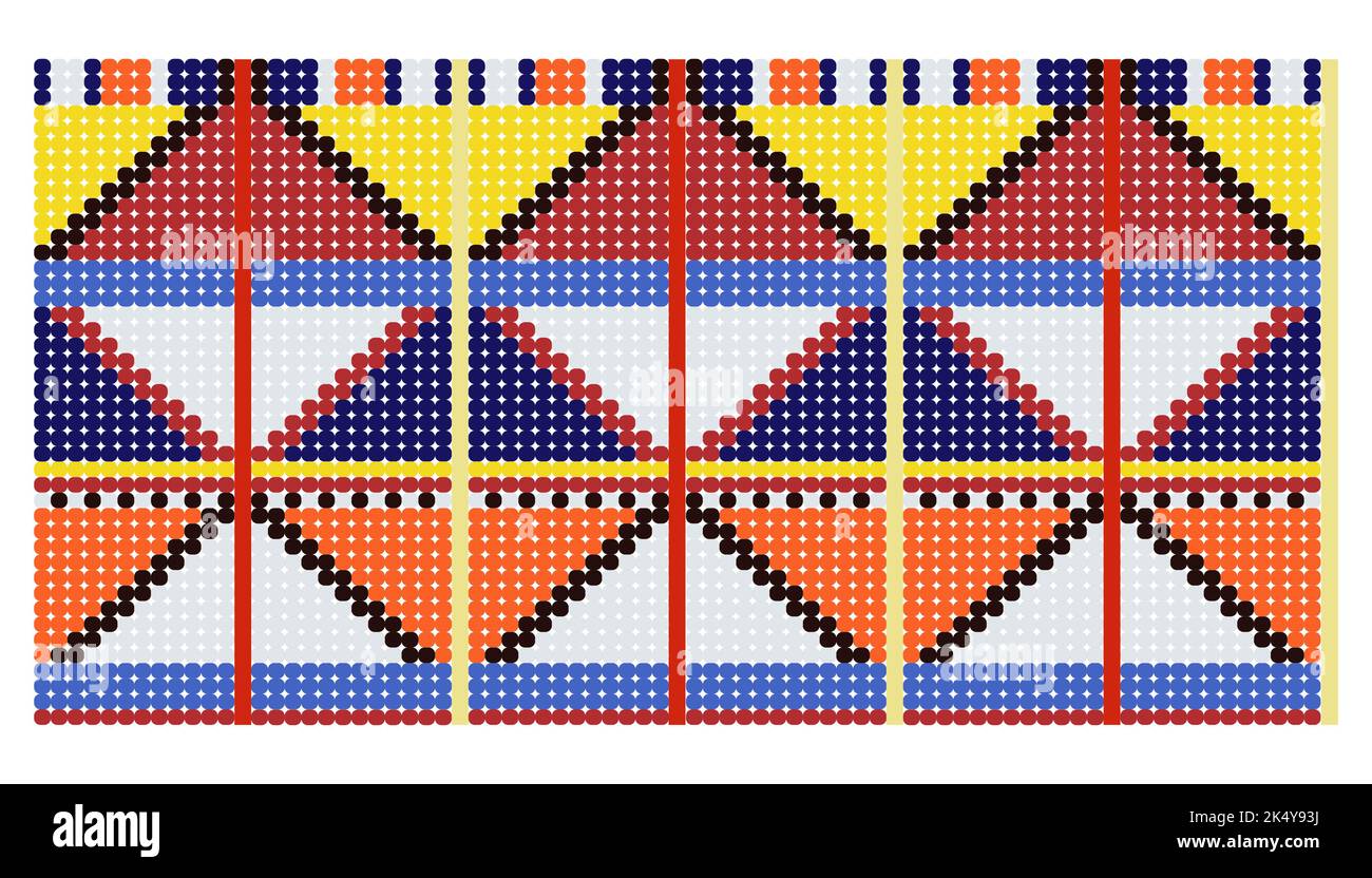 Bead african ornament. Maasai ethnic background. Tribal vector seamless ...