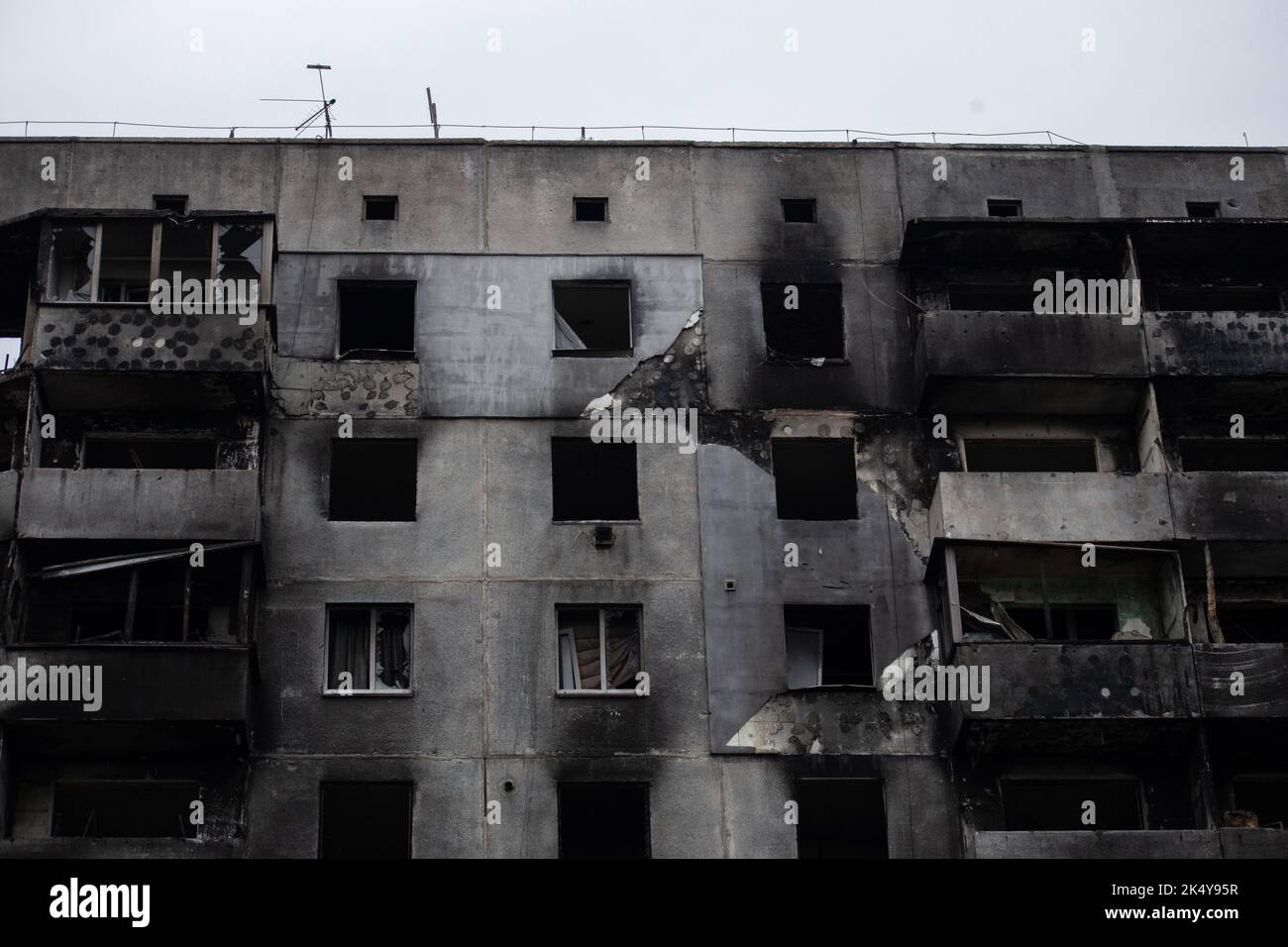 Destroyed multi-storey buildings in the city of Borodyanka, Kyiv region ...