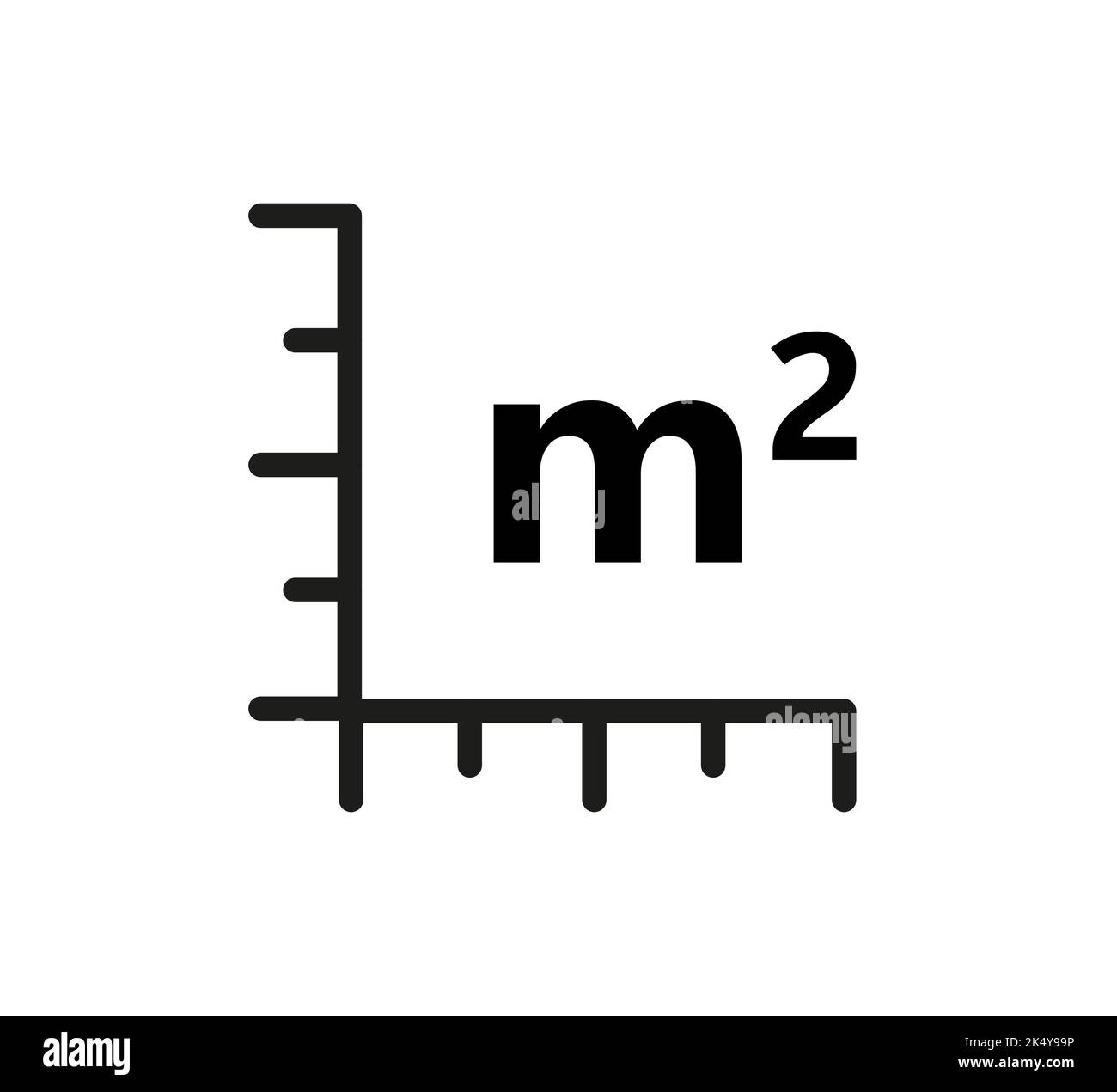 Square Meter Icon M2 Sign Flat Area In Square Metres Measuring Land Area Icon Place