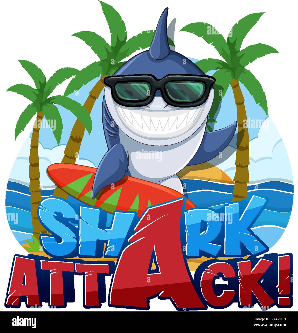 Font design for words shark attack illustration Stock Vector Image ...