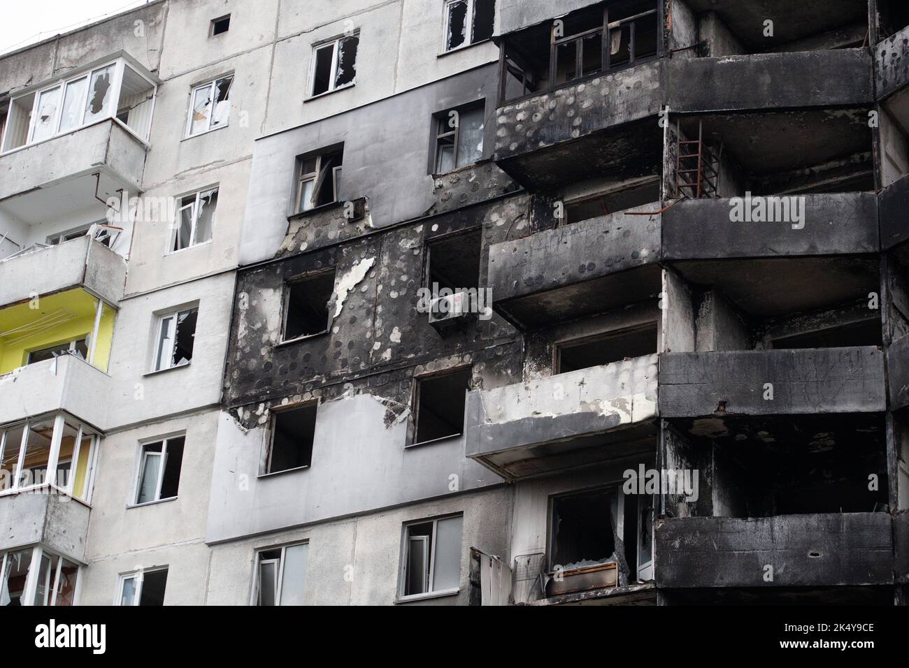 Destroyed multi-storey buildings in the city of Borodyanka, Kyiv region ...