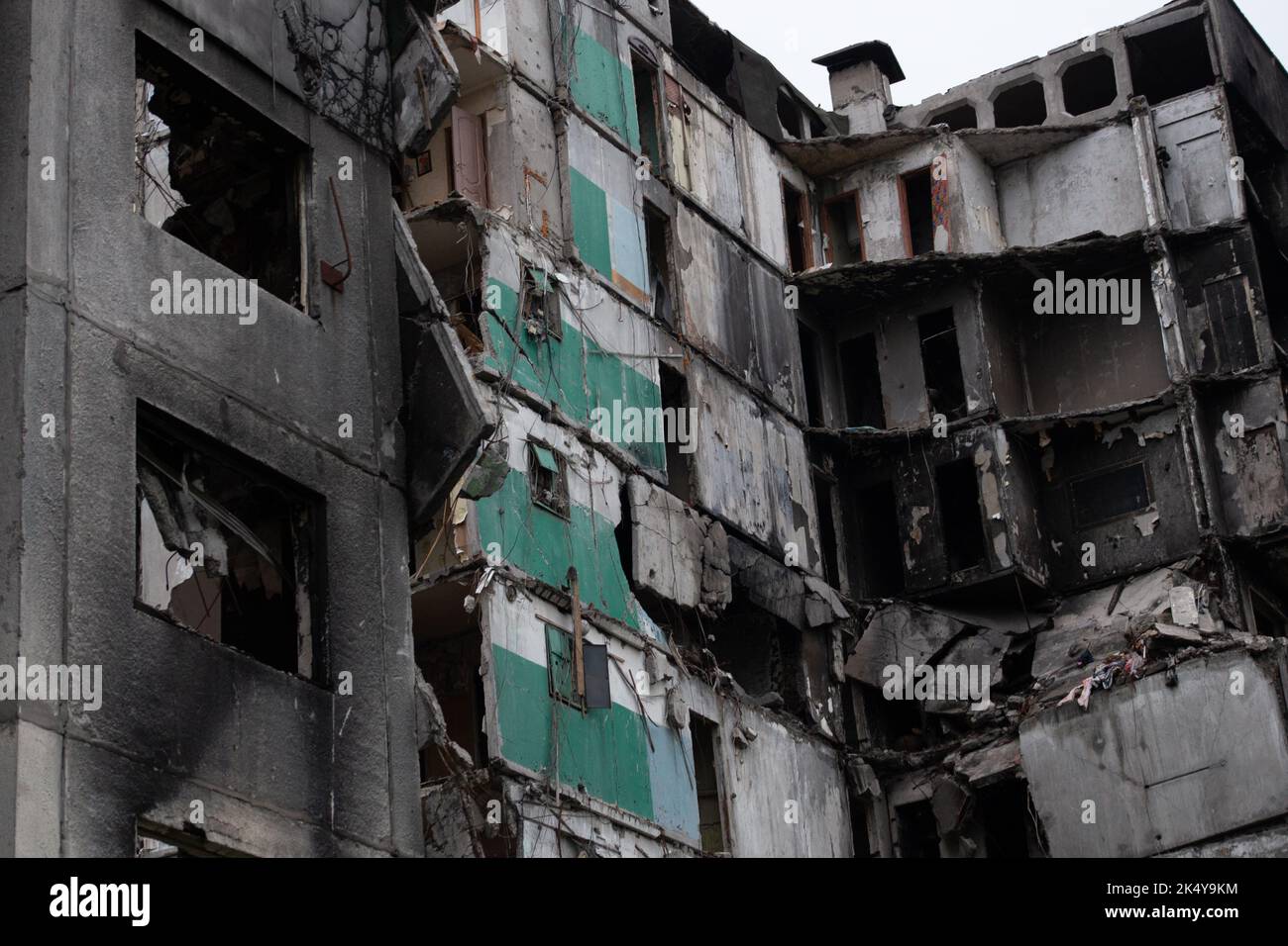 Destroyed multi-storey buildings in the city of Borodyanka, Kyiv region ...