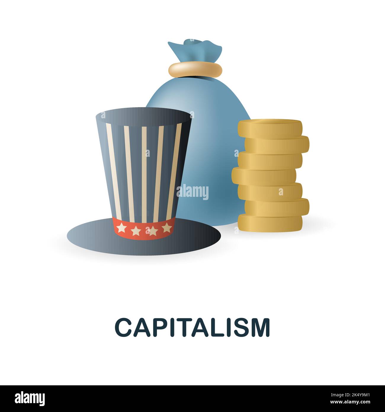 Capitalism icon. 3d illustration from economic collection. Creative ...