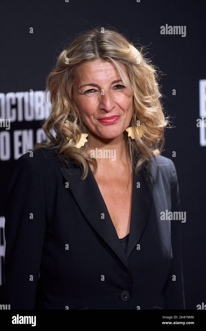 October 4, 2022, Madrid, Madrid, Spain: Yolanda Diaz attends â€˜â€™On ...