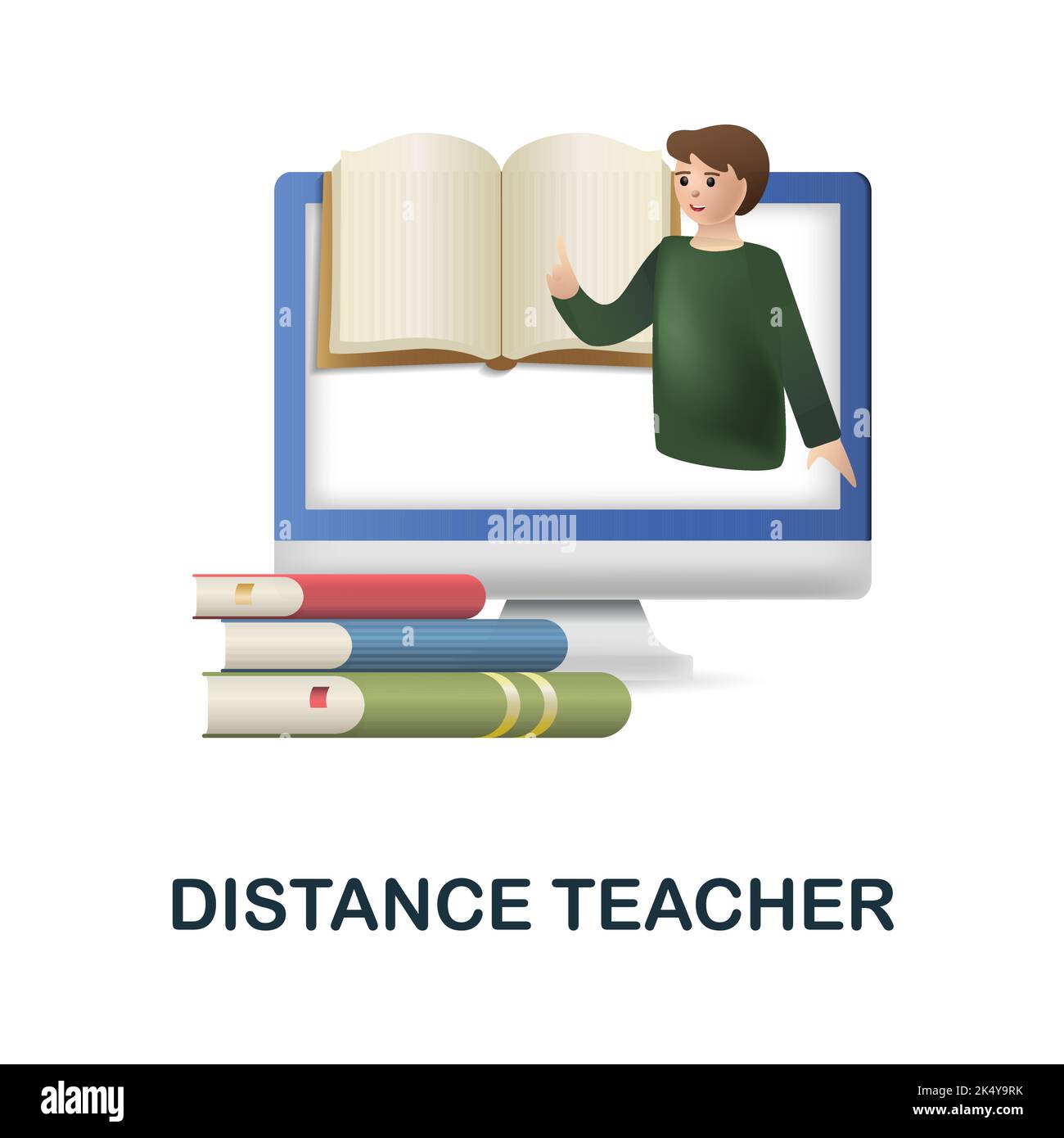 Distance Teacher icon. 3d illustration from e-learning collection ...