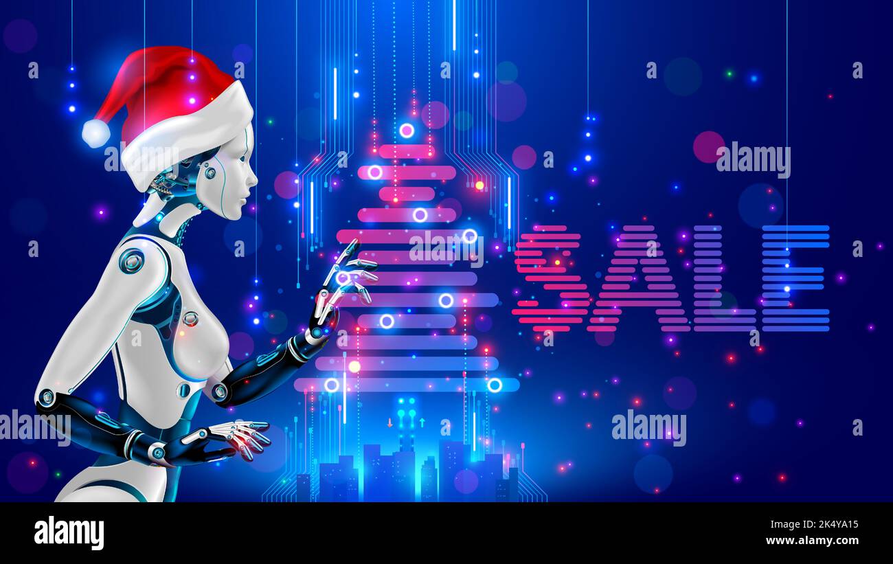 Cyberpunk christmas tree Stock Vector Images - Alamy