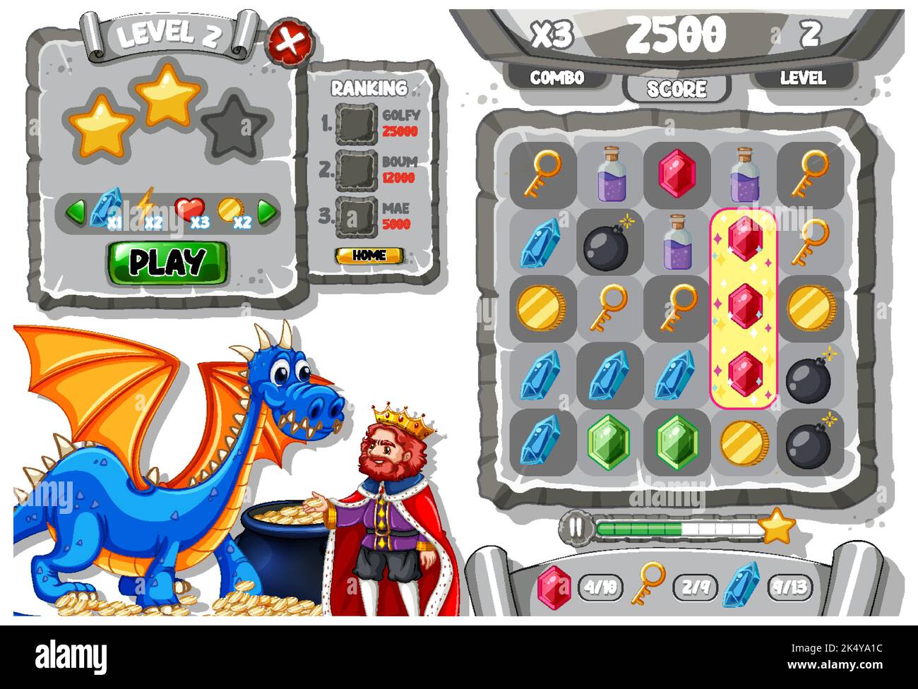 A game background template with elements illustration Stock Vector ...