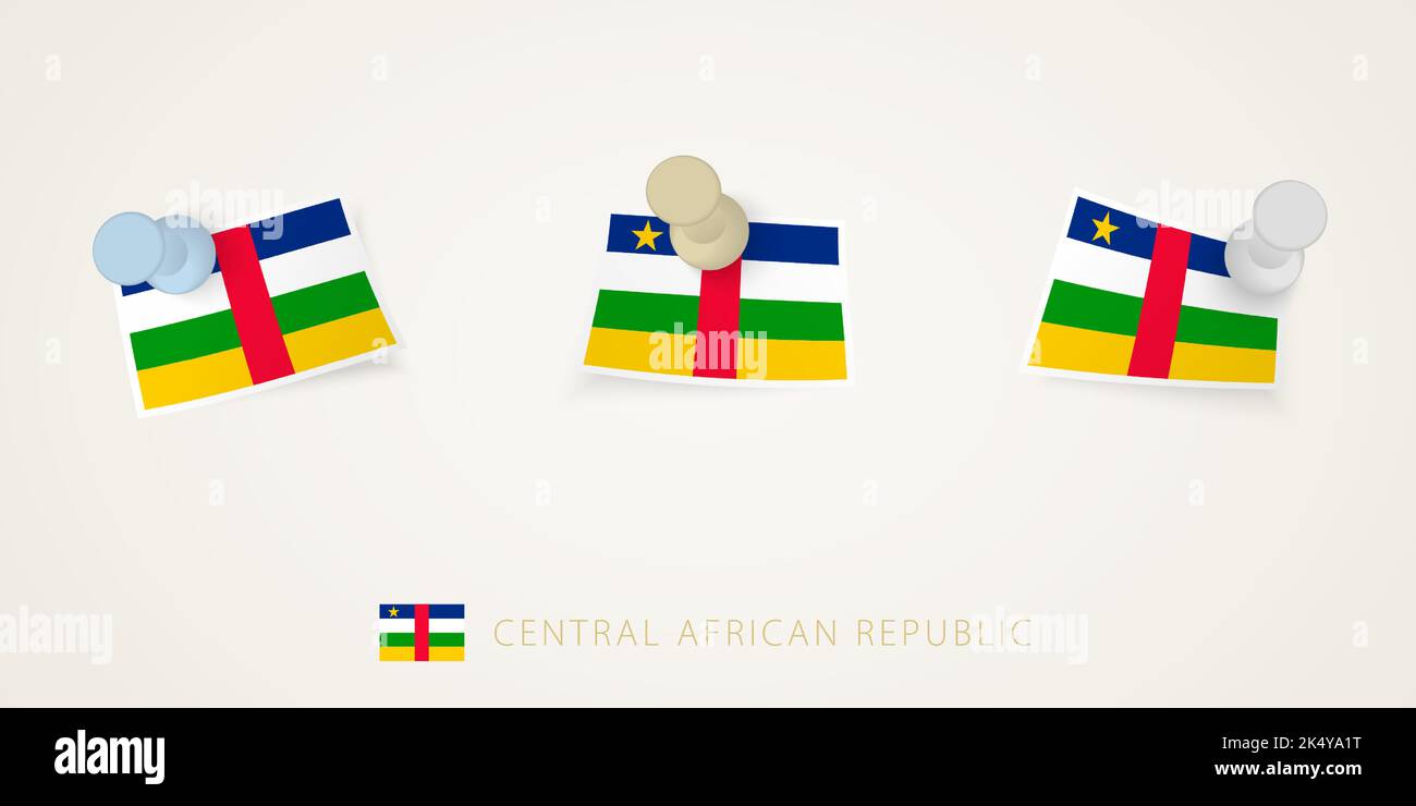 Pinned flag of Central African Republic in different shapes with ...