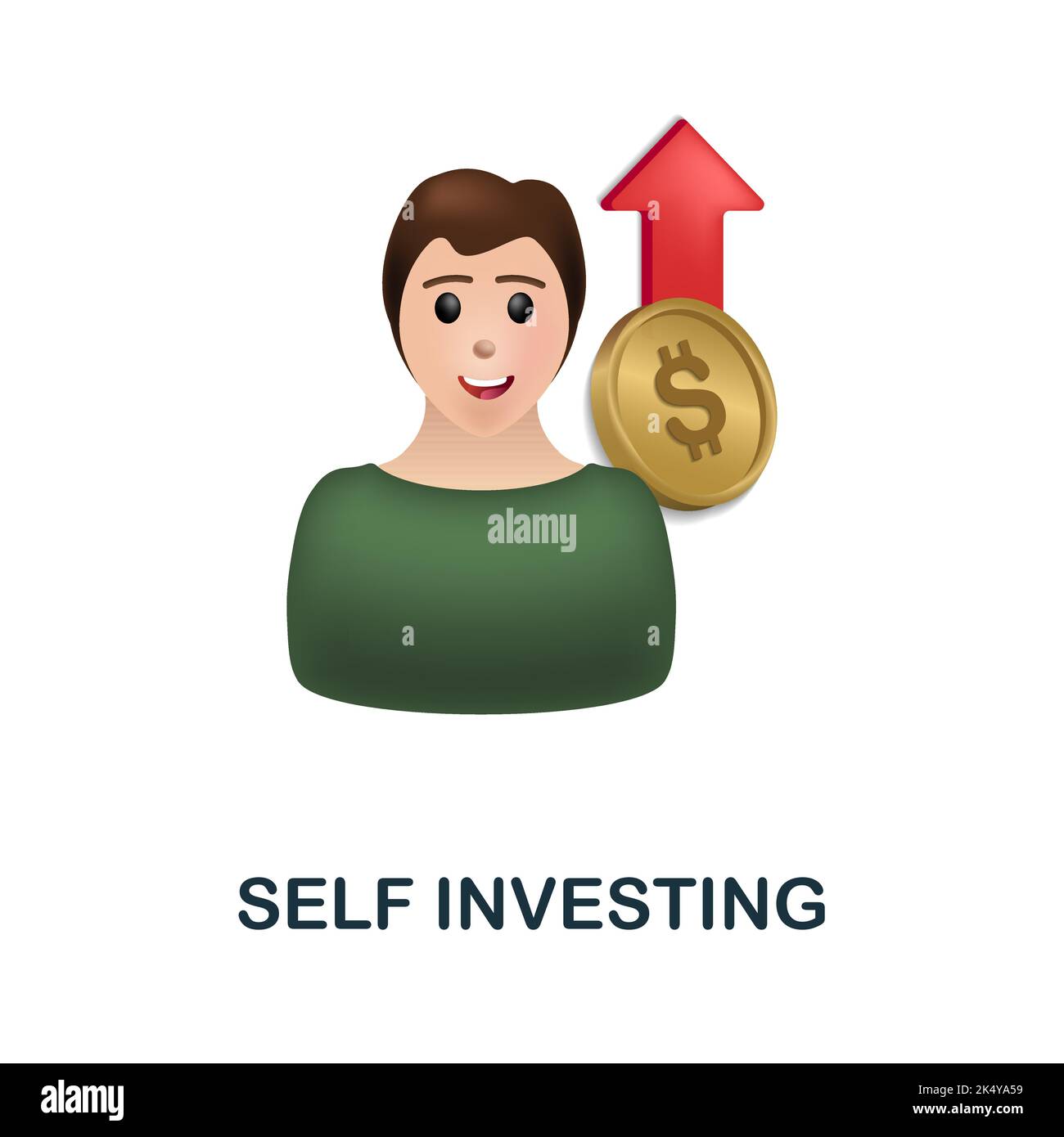 Self Investing icon. 3d illustration from economic collection. Creative ...