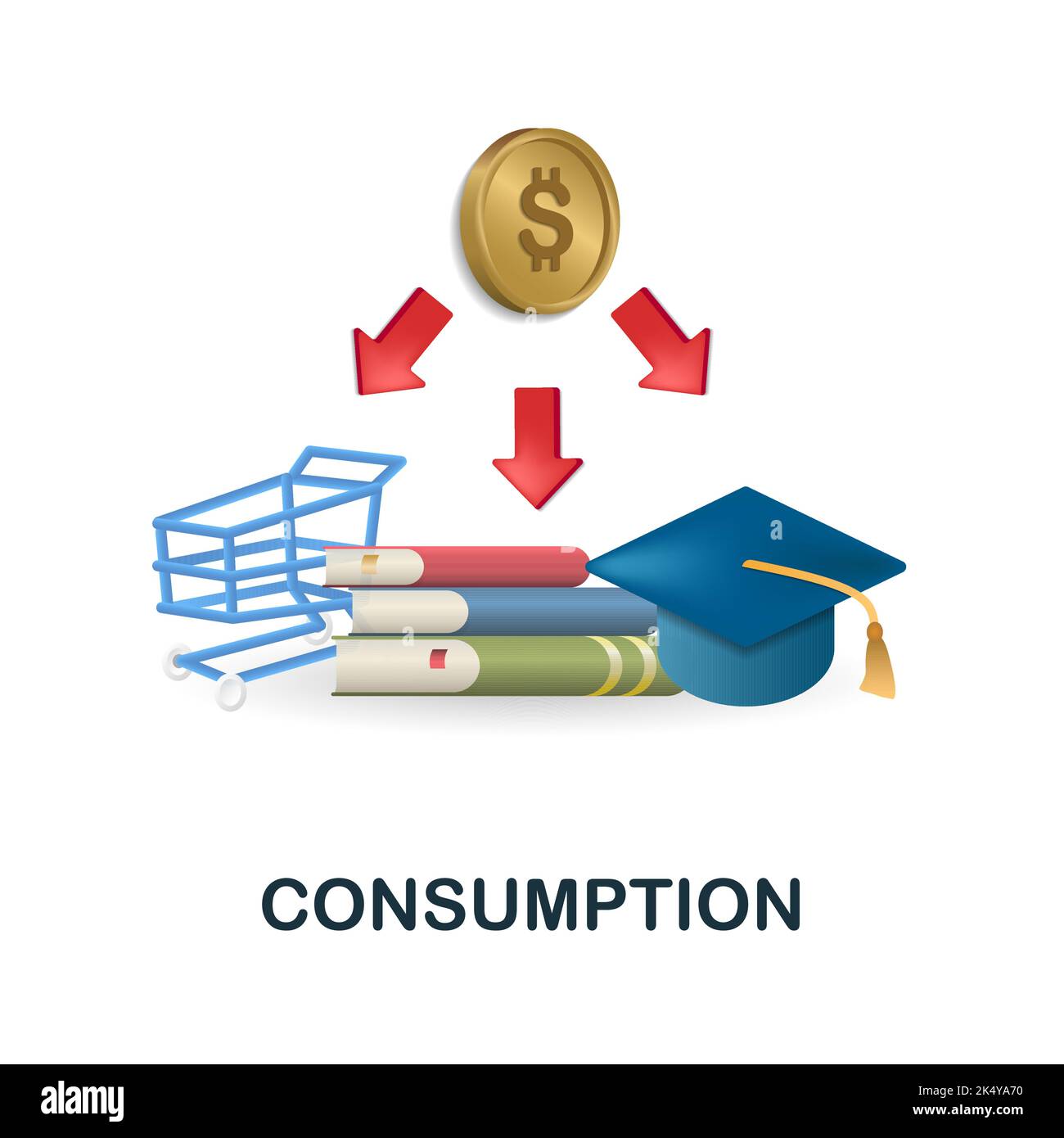 Consumption icon. 3d illustration from economic collection. Creative ...