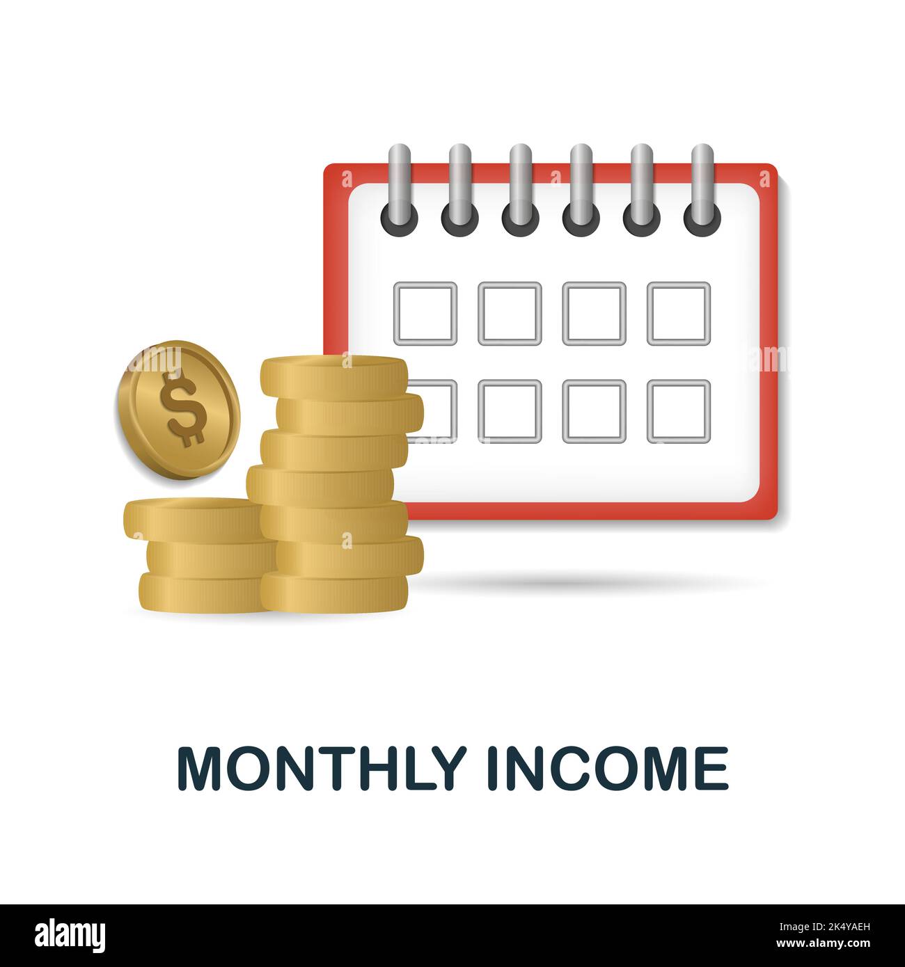 Monthly Income icon. 3d illustration from economic collection. Creative ...