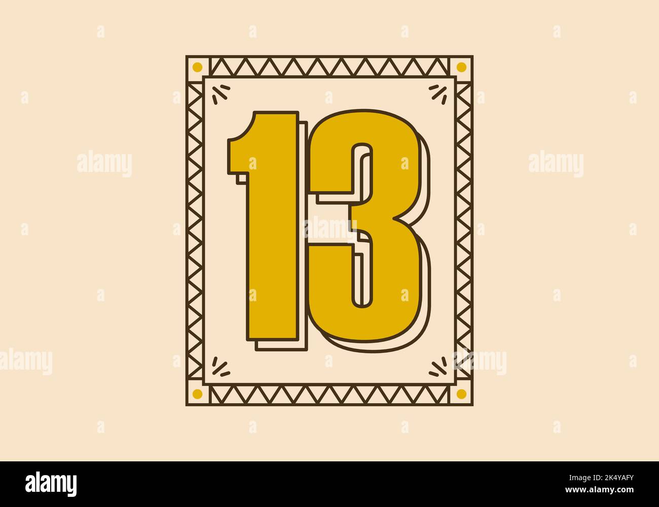 Number 13 vector vectors hi-res stock photography and images - Alamy