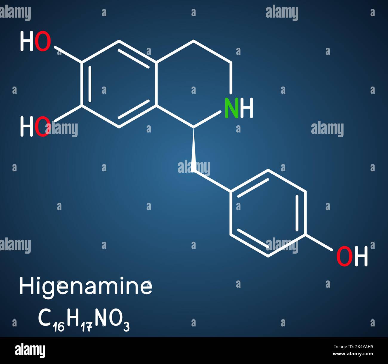 Higenamine, norcoclaurine molecule. It is herbal, natural product ...