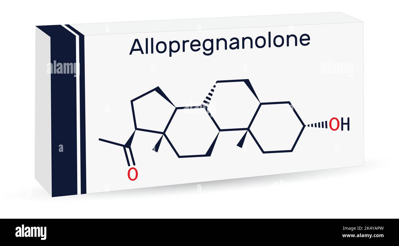 Allopregnanolone, brexanolone molecule. It is used for treatment of ...