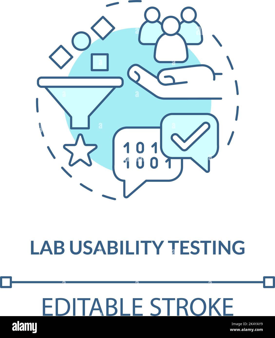 Lab usability testing turquoise concept icon Stock Vector Image & Art ...