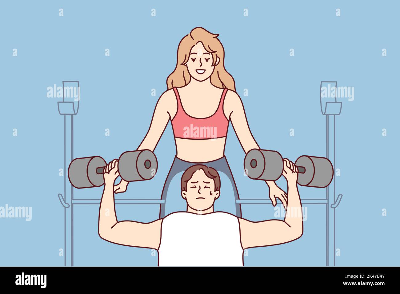 Male trainer fit woman Stock Vector Images - Alamy