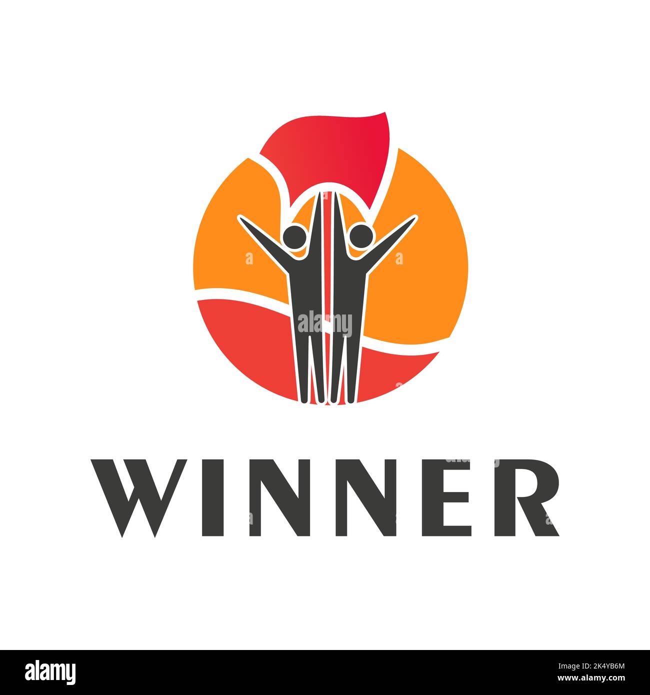 Two human silhouettes rising in the shape of a circle of waving flags ...