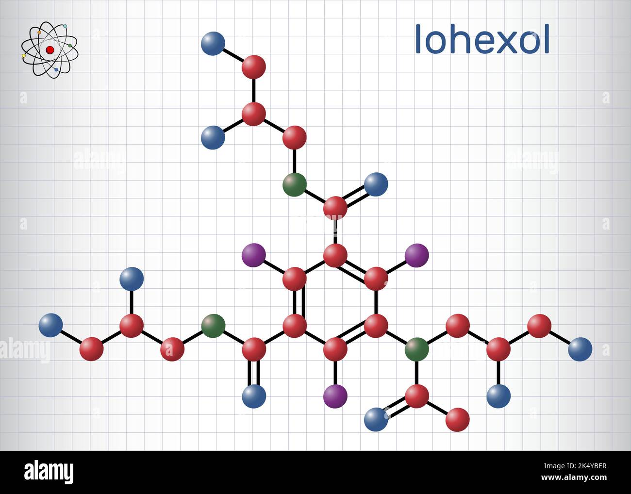 Iohexol molecule. It is contrast agent used in myelography and contrast ...