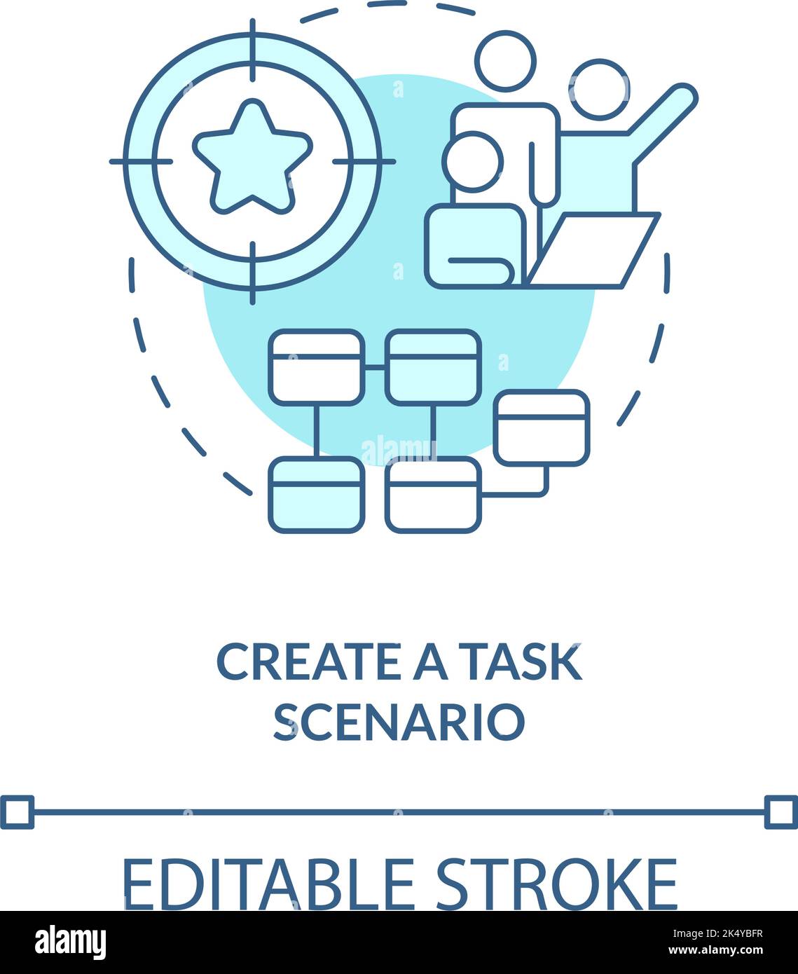 Create task strategy turquoise concept icon Stock Vector Image & Art - Alamy