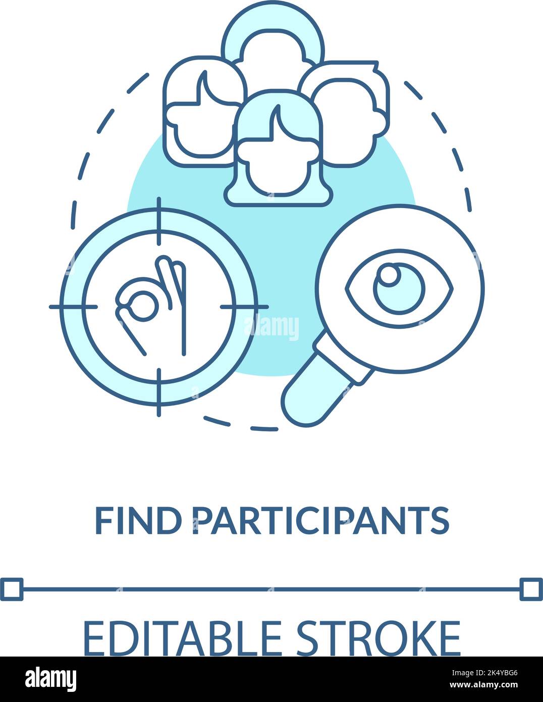 Find participants turquoise concept icon Stock Vector Image & Art - Alamy