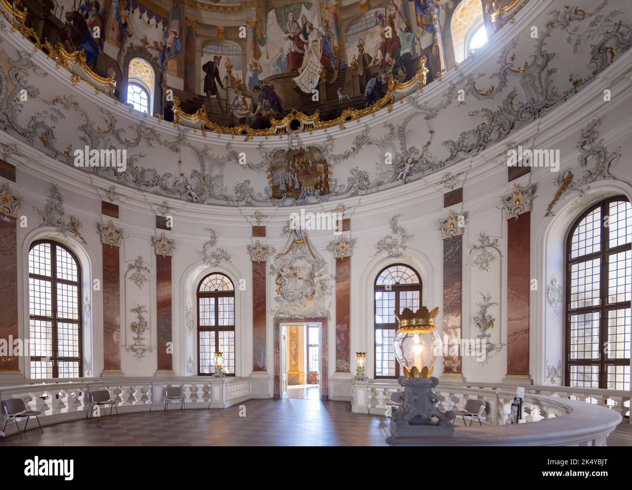 staircase, the Baroque Bruchsal Palace (Schloss Bruchsal), also called ...