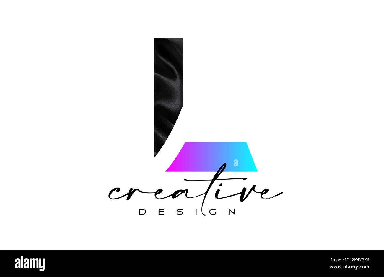Black Silk Letter L Logo Design with Textile Material Texture and ...
