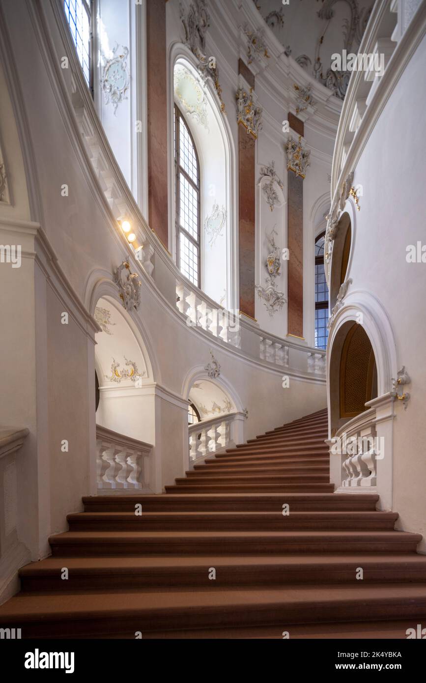 staircase, the Baroque Bruchsal Palace (Schloss Bruchsal), also called ...