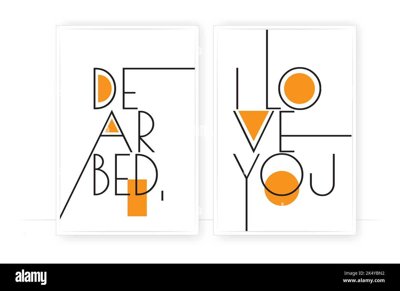 Dear bed I love you, vector. Minimalist typographic poster design. Home ...