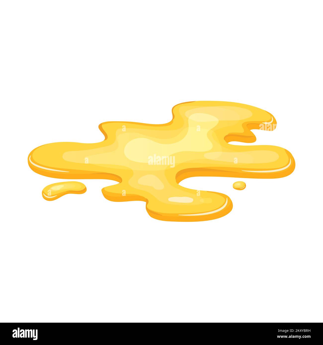 Yellow puddle oil, liquid gold, honey spill. Juice drop isolated in ...