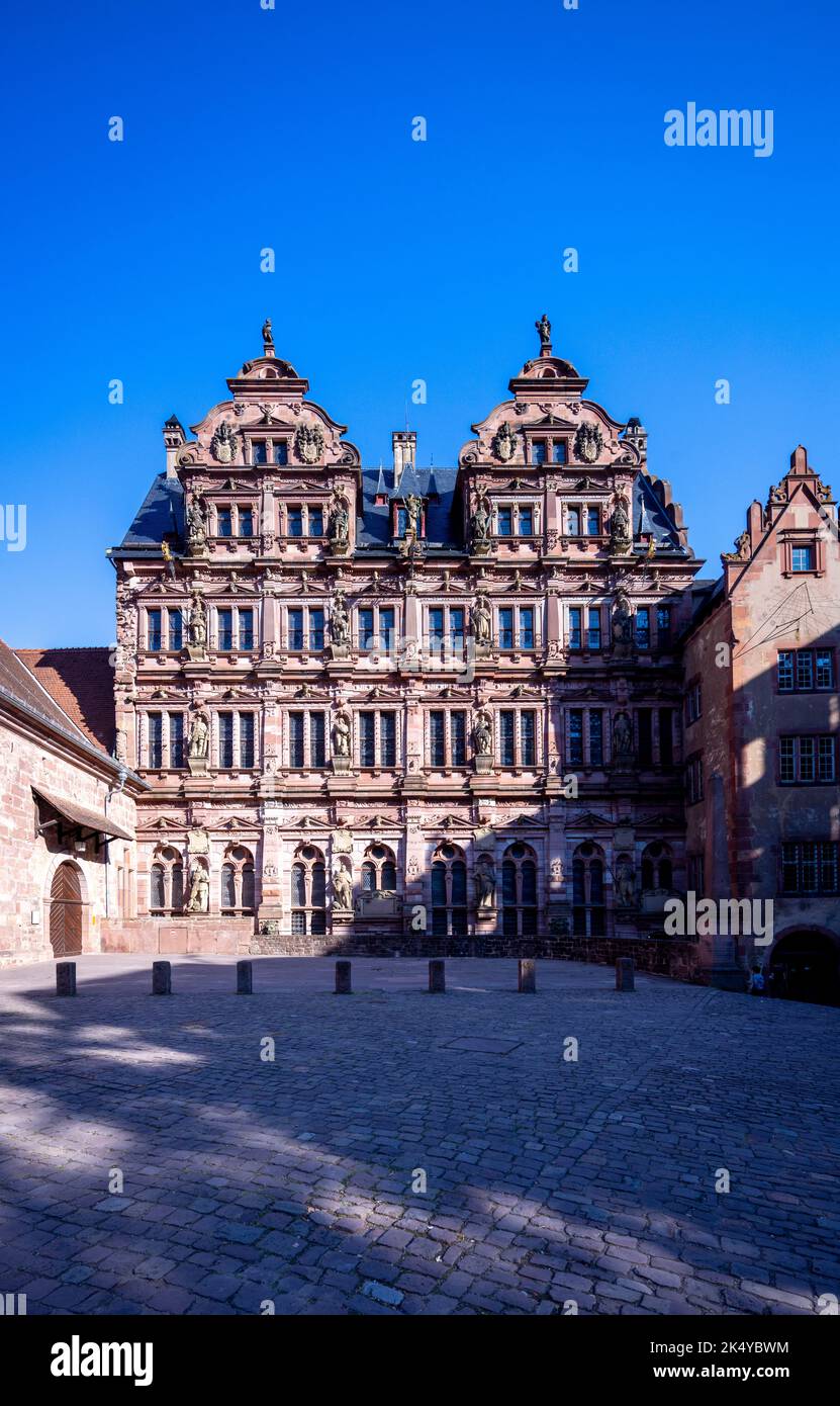 courtyard, Heidelberg Castle (German: Heidelberger Schloss), Baden ...
